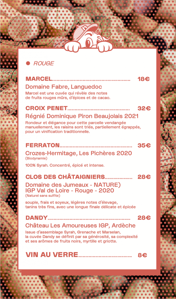 MENU – BICHON RESTAURANT