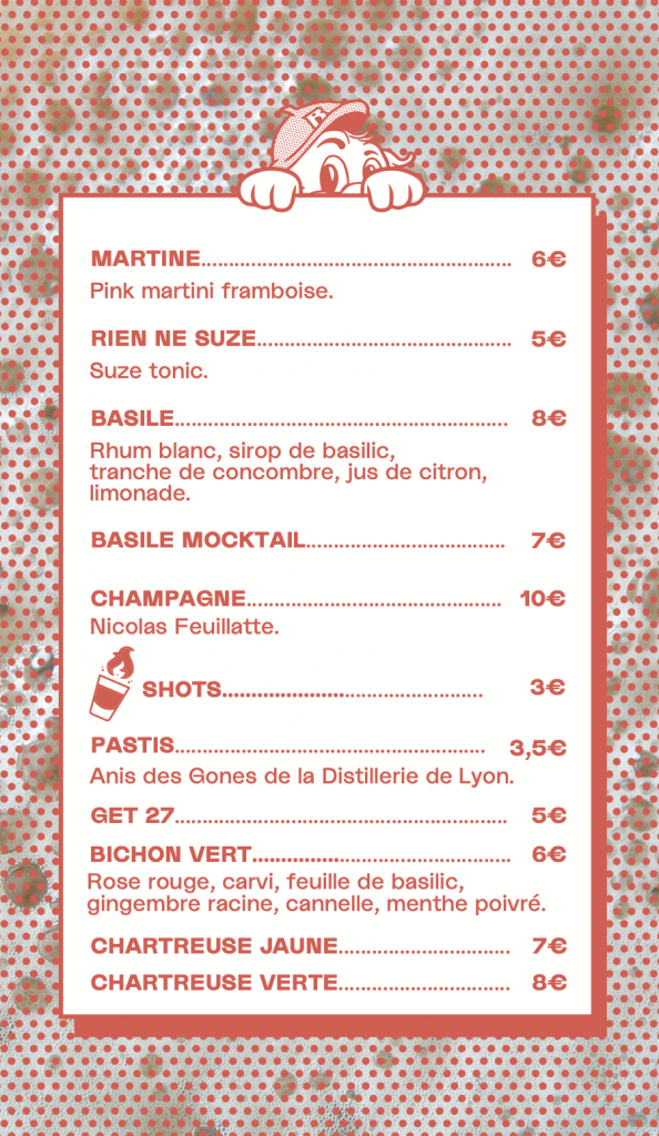 MENU – BICHON RESTAURANT