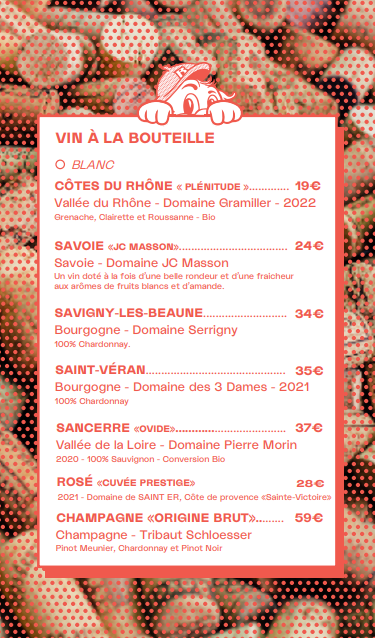 MENU - BICHON RESTAURANT