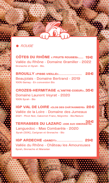 MENU - BICHON RESTAURANT