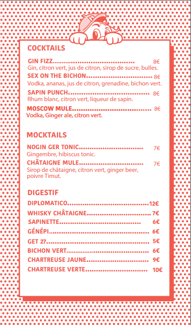 MENU - BICHON RESTAURANT